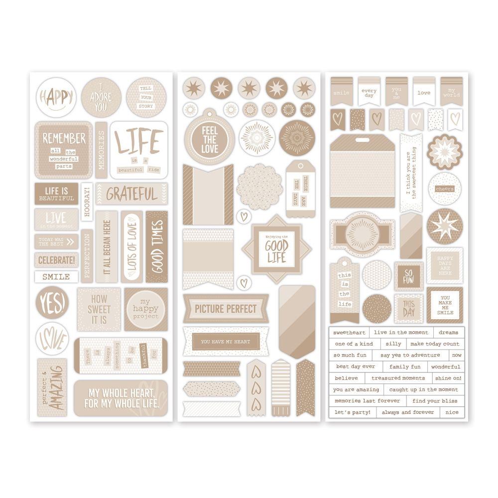 Beige Tonal Stickers: Totally Tonal Beige Stickers - Creative Memories