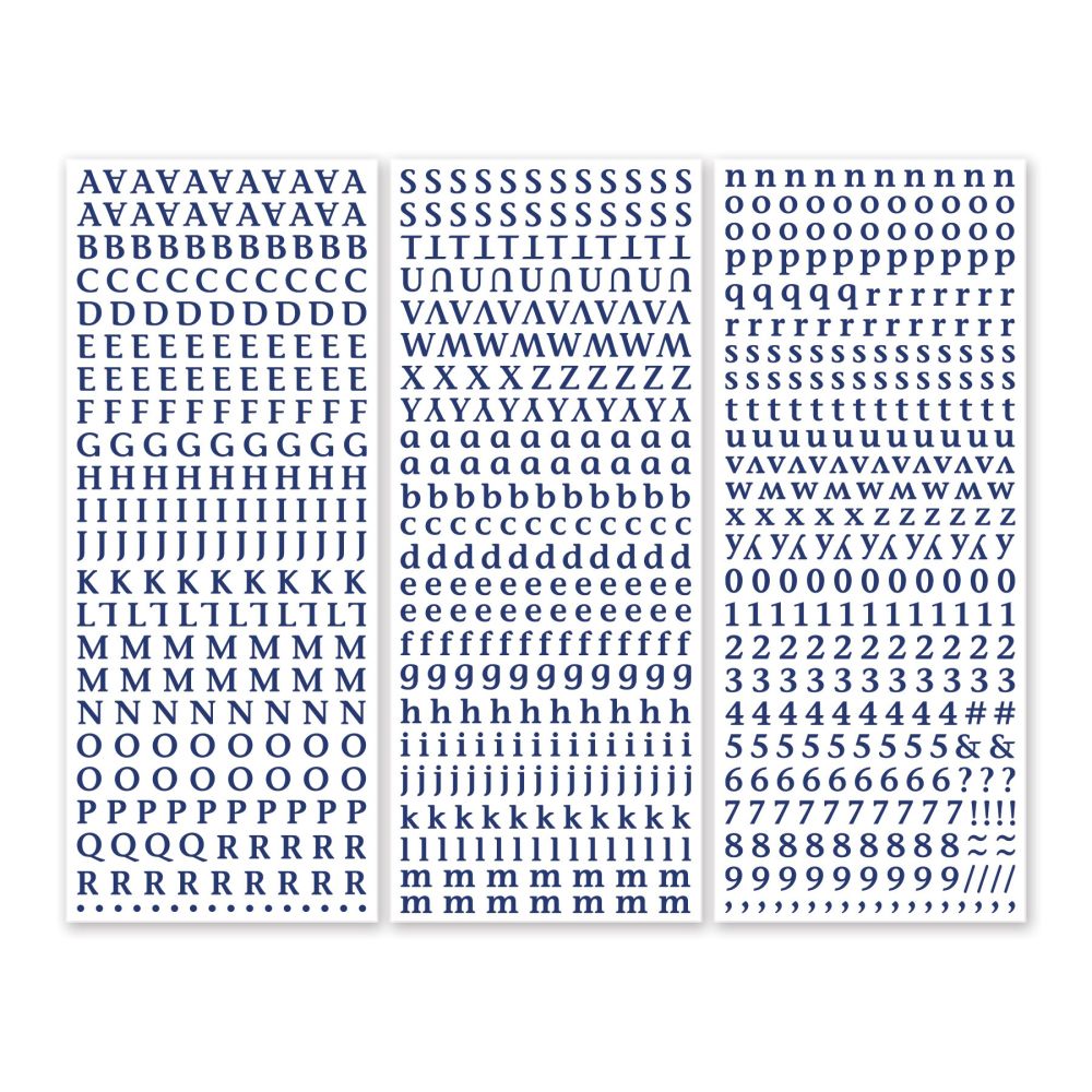 Blue Mini Letter Stickers: Blue Classy Mini ABC/123 Stickers - Creative ...