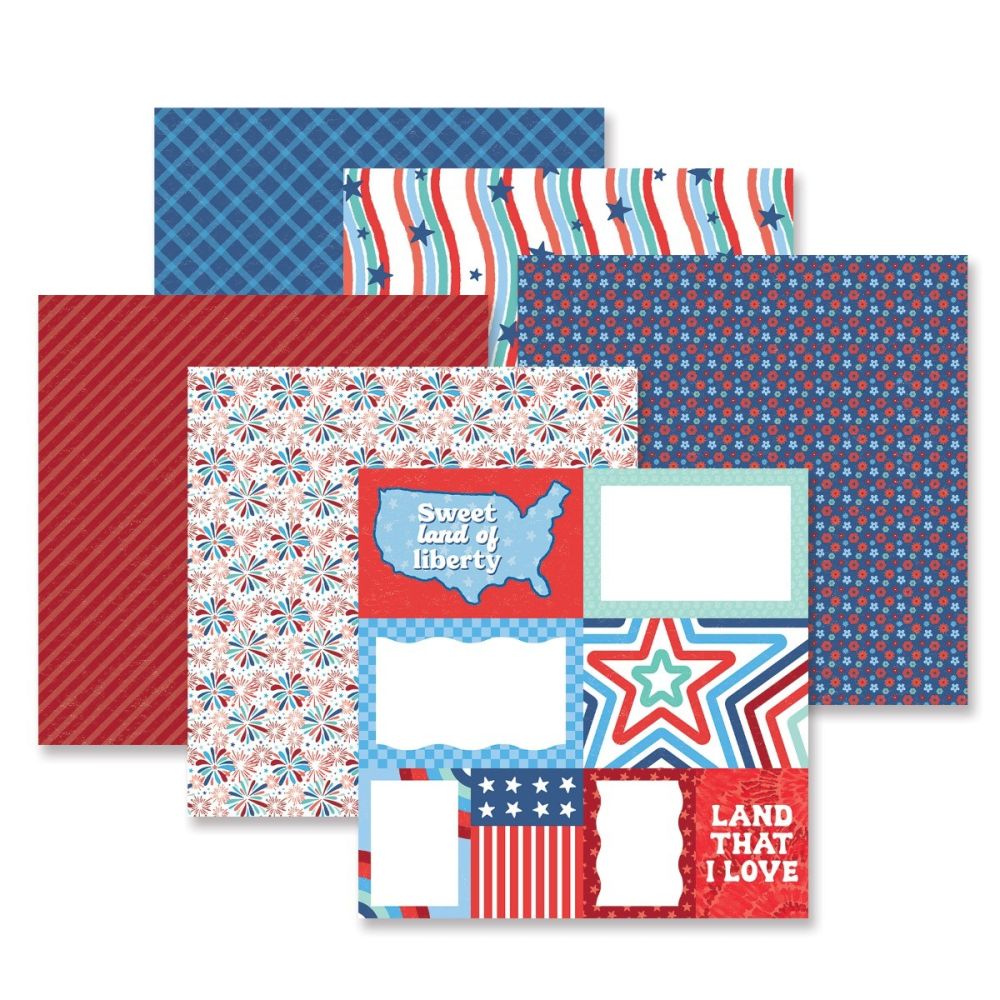 Patriotic Scrapbook Paper: All-American Blast - Creative Memories